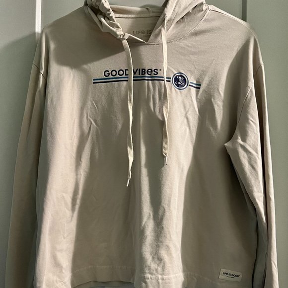 Life Is Good | Tops | Life Is Good Lightweight Good Vibes Hoodie | Poshmark